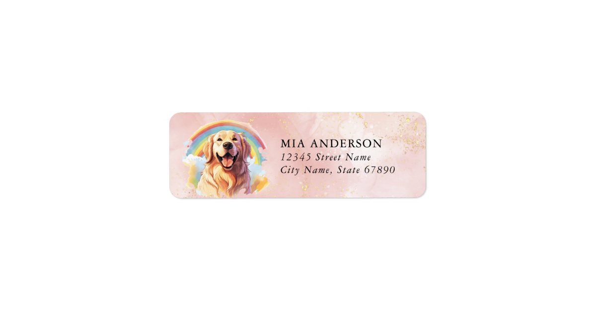 Golden Retriever Return Address Labels | Zazzle