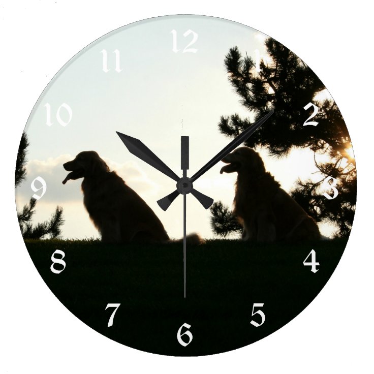 Golden Retriever Silhouette Wall Clock | Zazzle