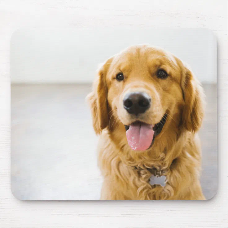Golden Retriever Smiling Mouse Pad | Zazzle