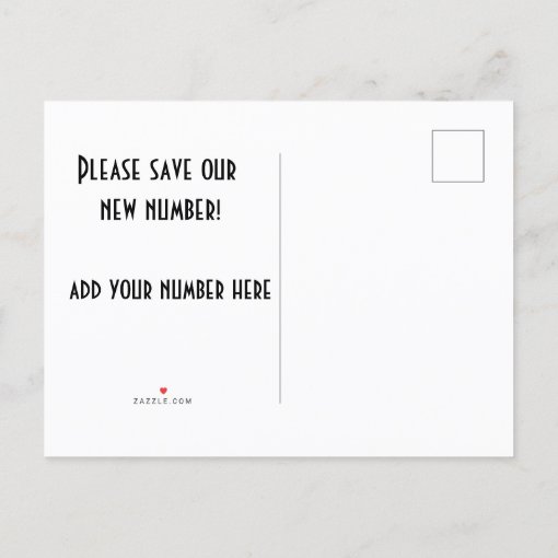 Golden Retro Telephone New Phone Number Announcement Postcard | Zazzle