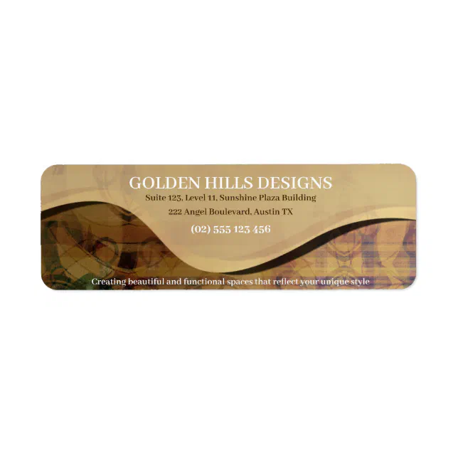 Golden Rolling Hills Return Address Labels | Zazzle