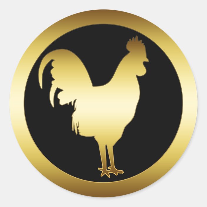 GOLDEN ROOSTER CLASSIC ROUND STICKER | Zazzle.com