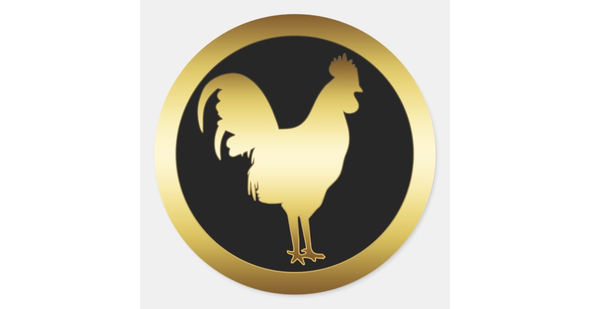GOLDEN ROOSTER CLASSIC ROUND STICKER | Zazzle.com