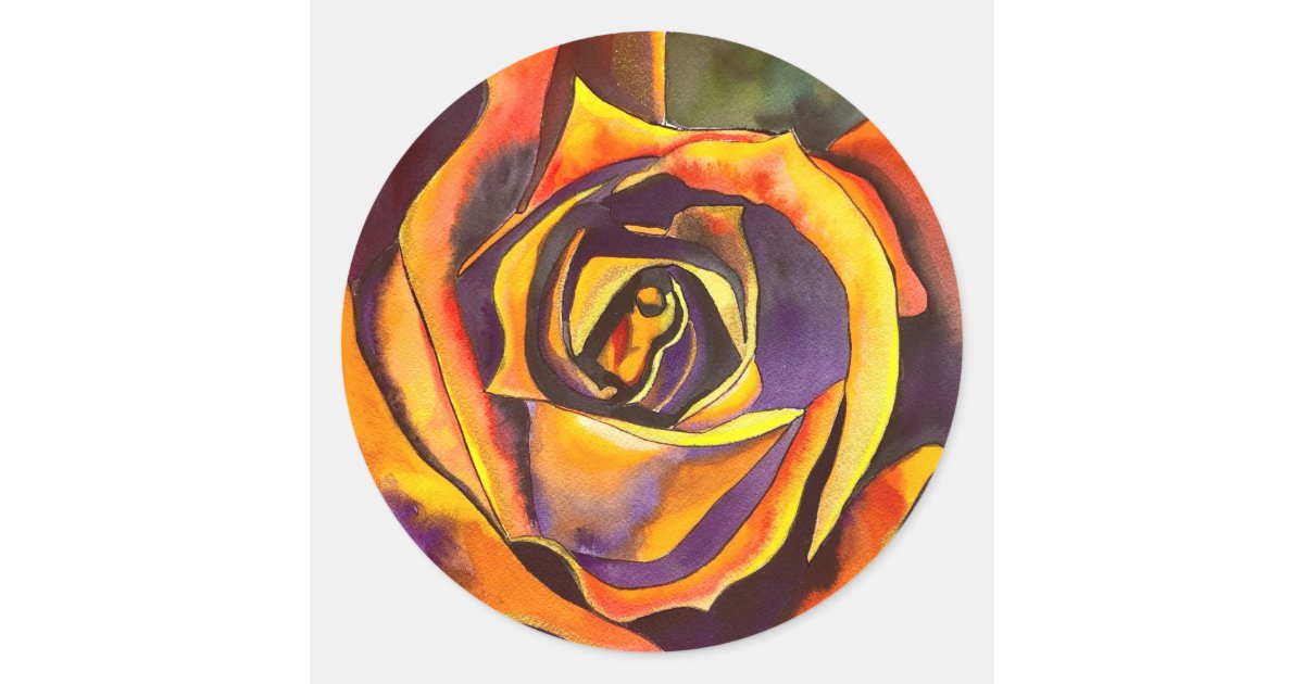Golden Rose Art Classic Round Sticker | Zazzle