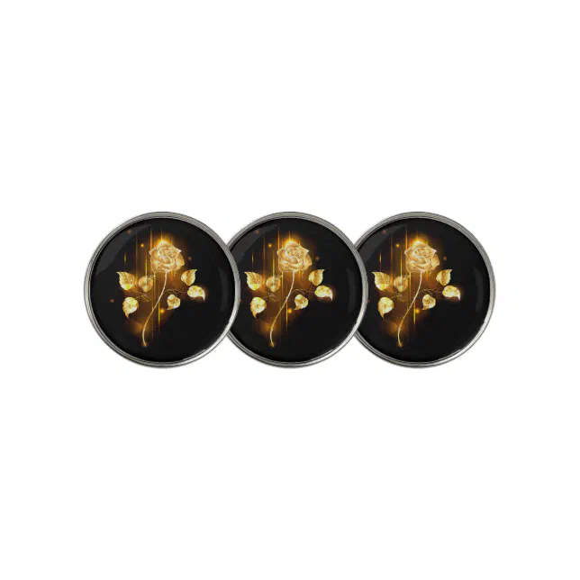 Golden rose ( gold rose ) golf ball marker | Zazzle