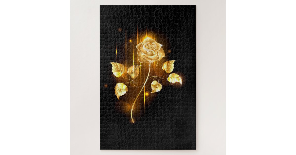 Golden rose ( gold rose ) jigsaw puzzle | Zazzle