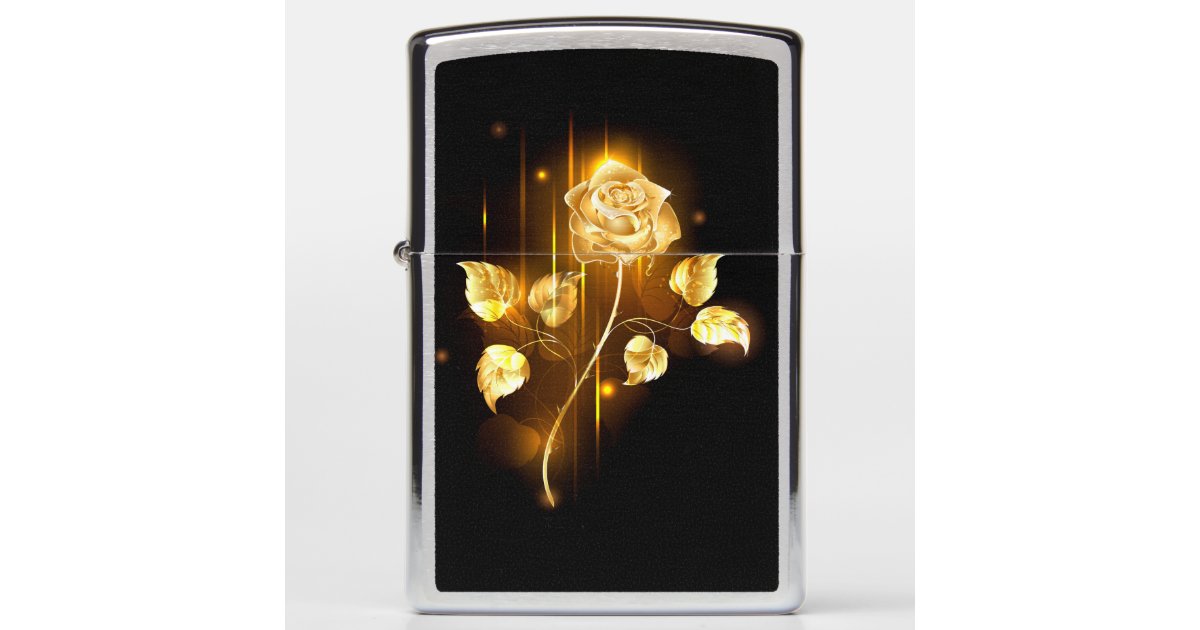 Golden rose ( gold rose ) zippo lighter | Zazzle