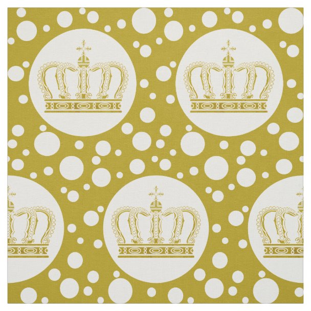 Golden Royal Crown II & Stars + your back & ideas Fabric | Zazzle