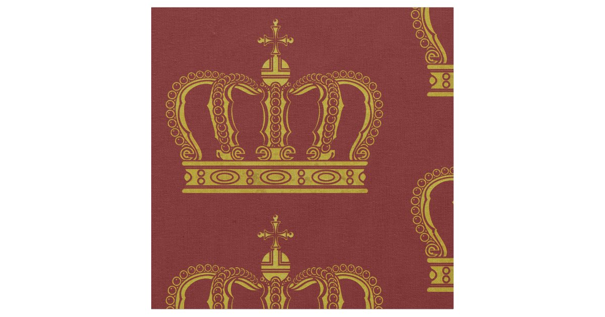Golden Royal Crown + your background & ideas Fabric | Zazzle