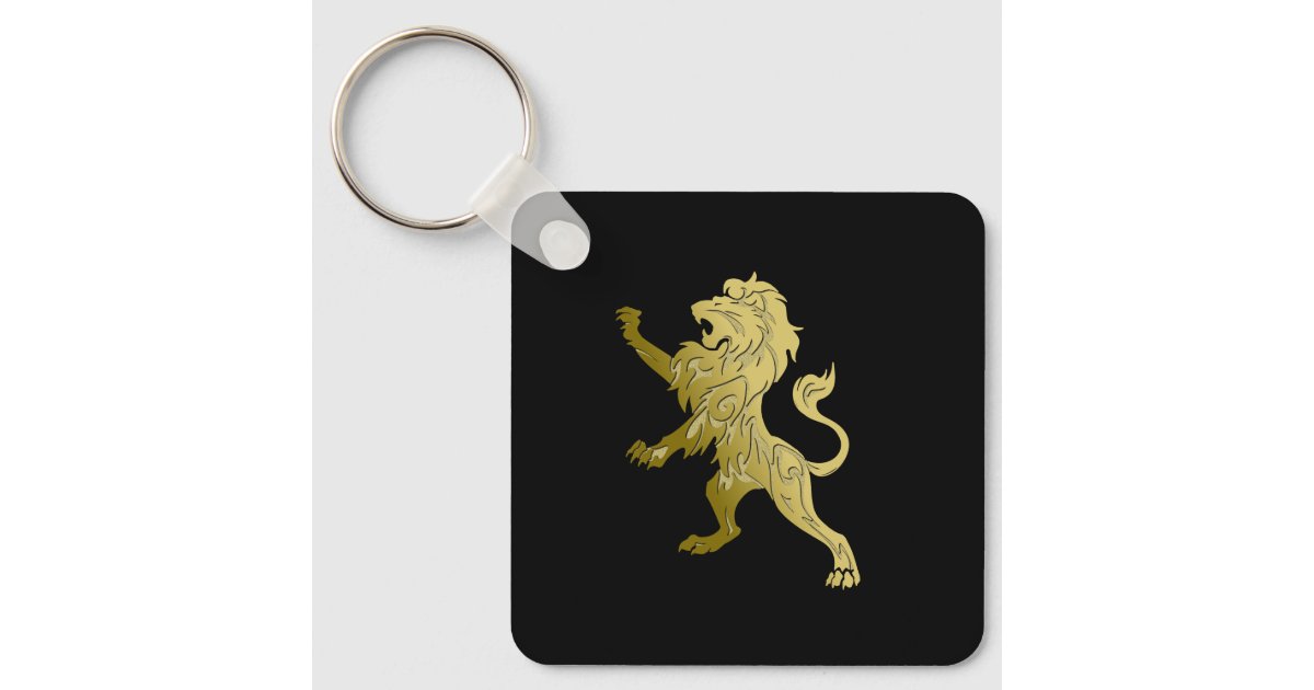 Golden Royal Lion Keychain | Zazzle