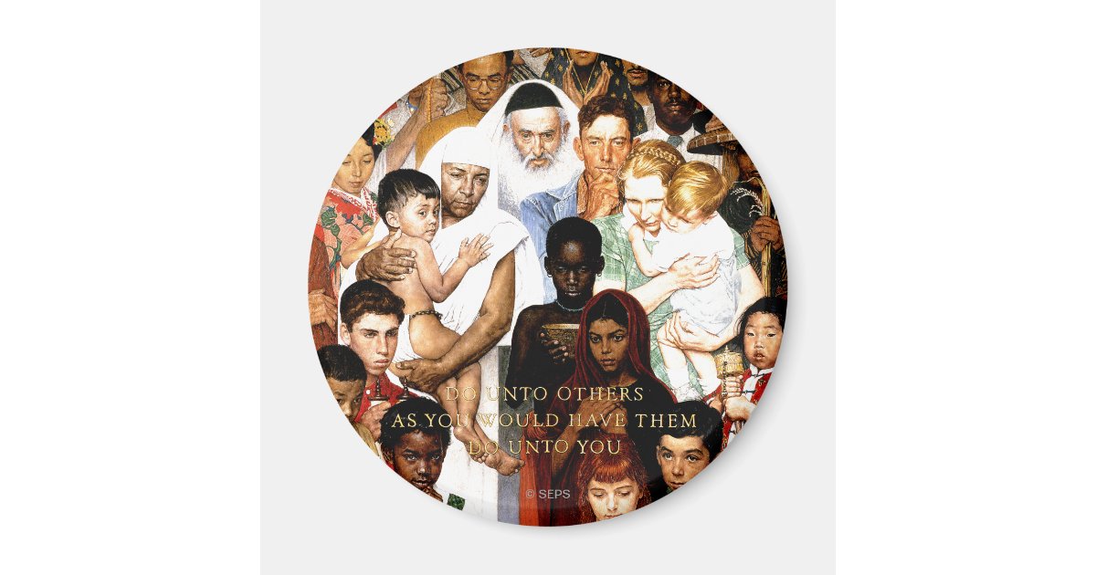 Golden Rule (Do unto others) by Norman Rockwell Magnet | Zazzle