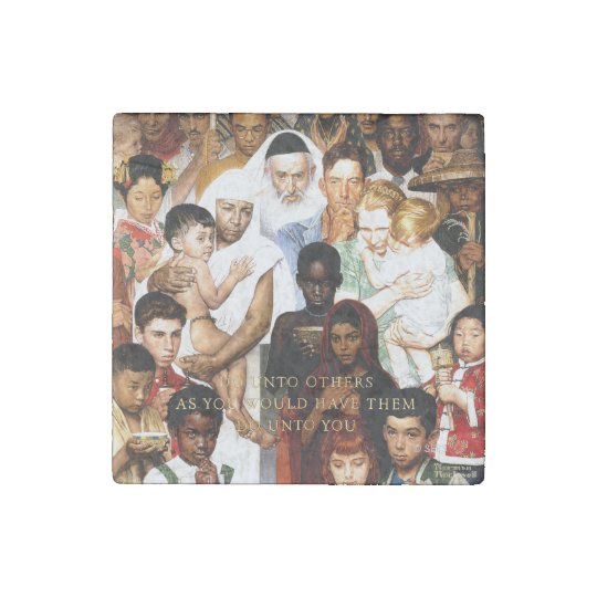 Golden Rule (Do unto others) by Norman Rockwell Stone Magnet | Zazzle.com