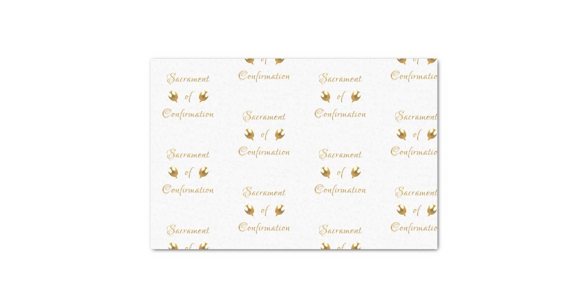 Golden Sacrament of Confirmation and Holy Spirit Tissue Paper | Zazzle