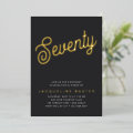 Golden Script 70th Birthday Party Foil Invitation | Zazzle