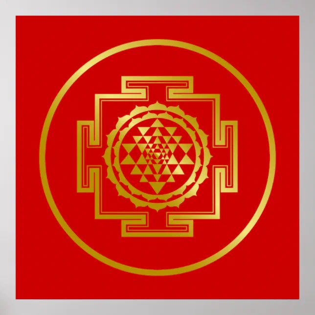 Golden Shree Yantra Poster | Zazzle