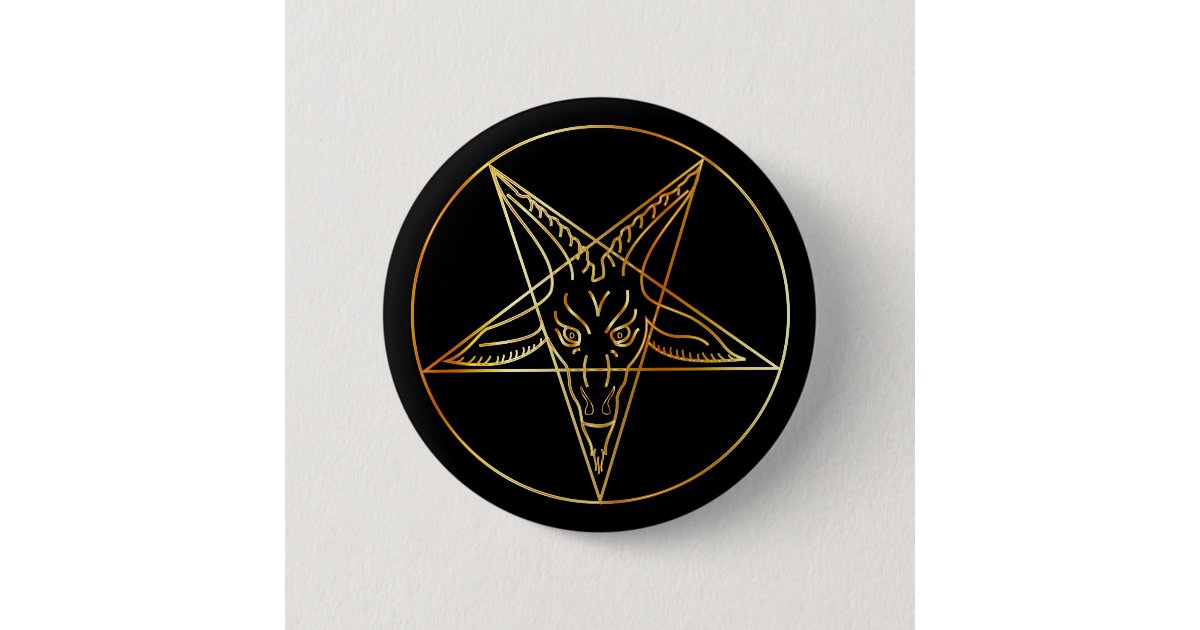 Golden sigil of Baphomet Button | Zazzle