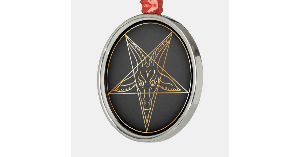 Golden sigil of Baphomet Metal Ornament | Zazzle