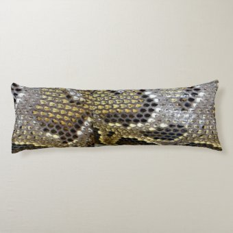 Golden snake skin pattern body pillow | Zazzle