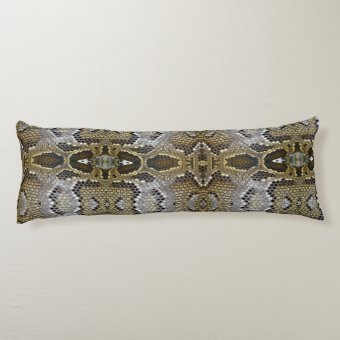 Golden snake skin pattern body pillow | Zazzle