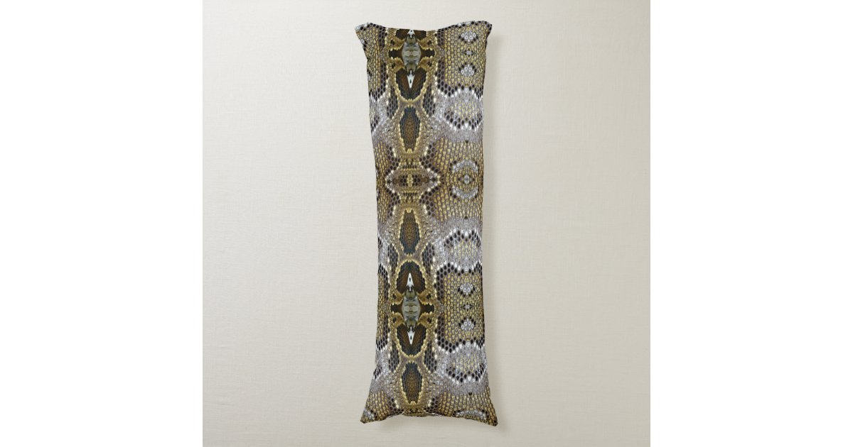Golden snake skin pattern body pillow | Zazzle