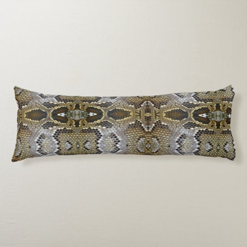 Golden snake skin pattern body pillow | Zazzle