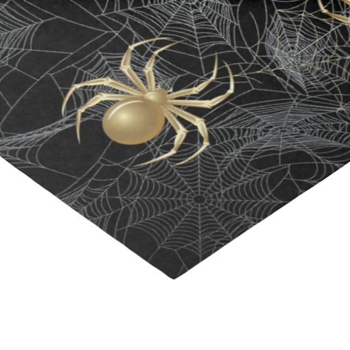 Golden Spiders on Black Tissue Paper | Zazzle