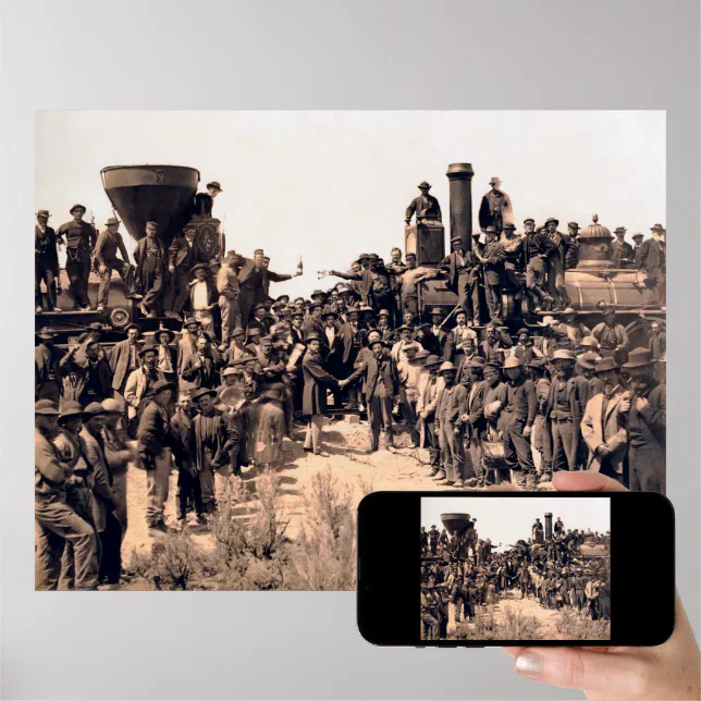 Golden Spike Transcontinental Railroad 1869 Poster | Zazzle