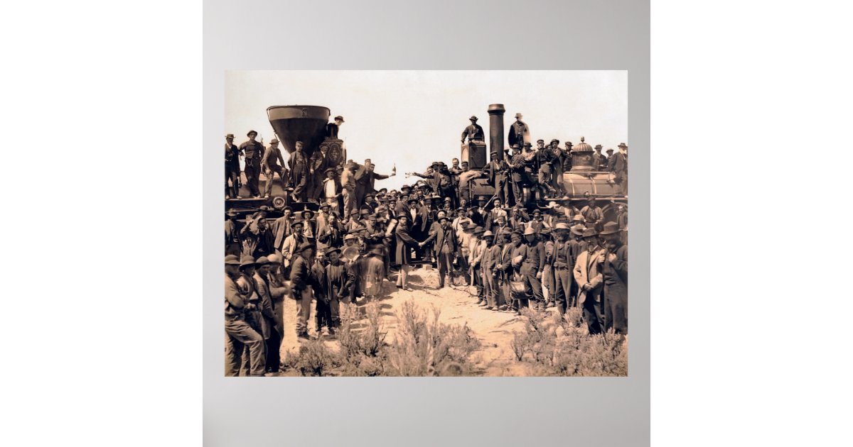 Golden Spike Transcontinental Railroad 1869 Poster | Zazzle