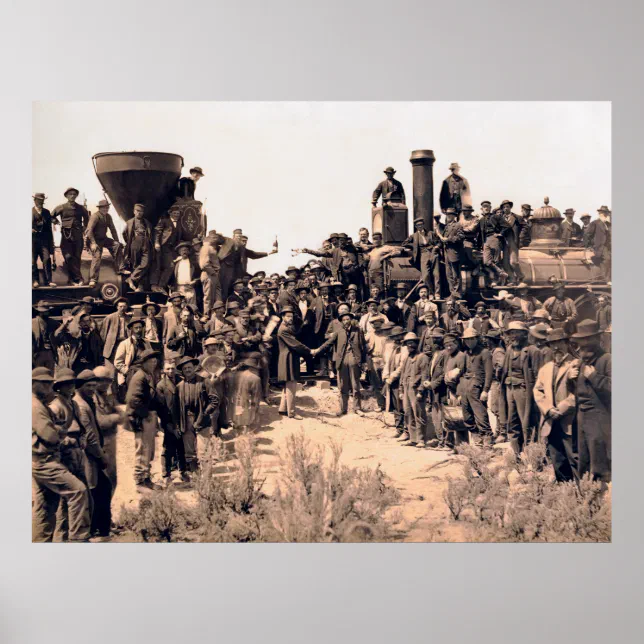 Golden Spike Transcontinental Railroad 1869 Poster | Zazzle