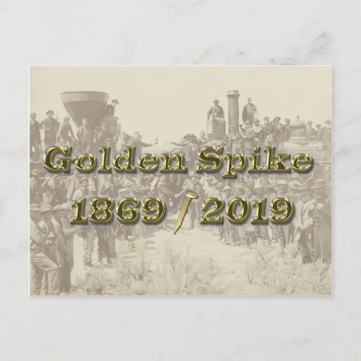 Golden Spike Transcontinental Railroad Sesquincent Postcard | Zazzle