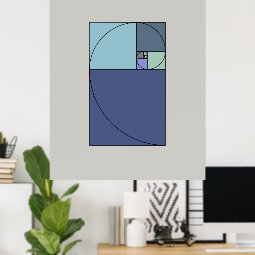Golden Spiral, Fibonacci spiral, Golden Ratio Poster | Zazzle