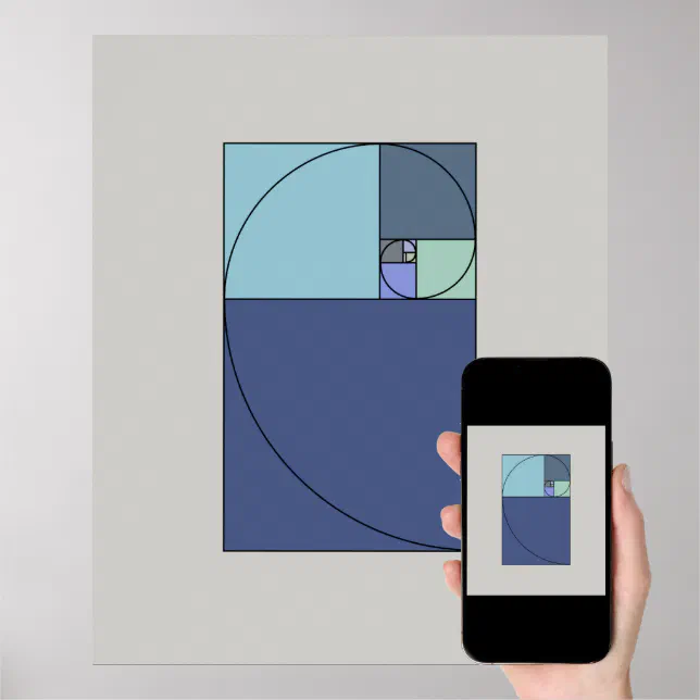 Golden Spiral, Fibonacci spiral, Golden Ratio Poster | Zazzle