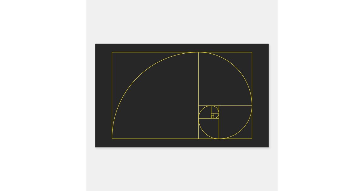 Golden Spiral Sacred Geometry Rectangular Sticker | Zazzle