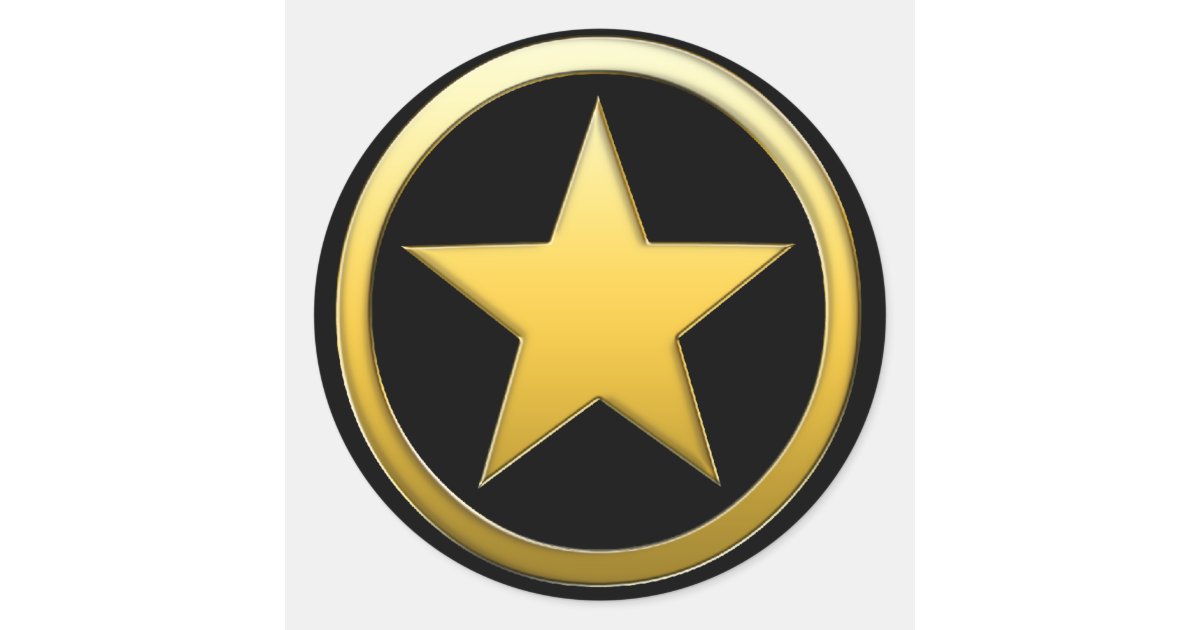 Golden Star Badge - Stickers | Zazzle
