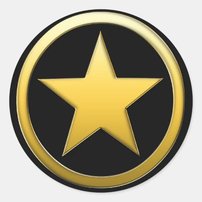 Golden Star Badge - Stickers | Zazzle