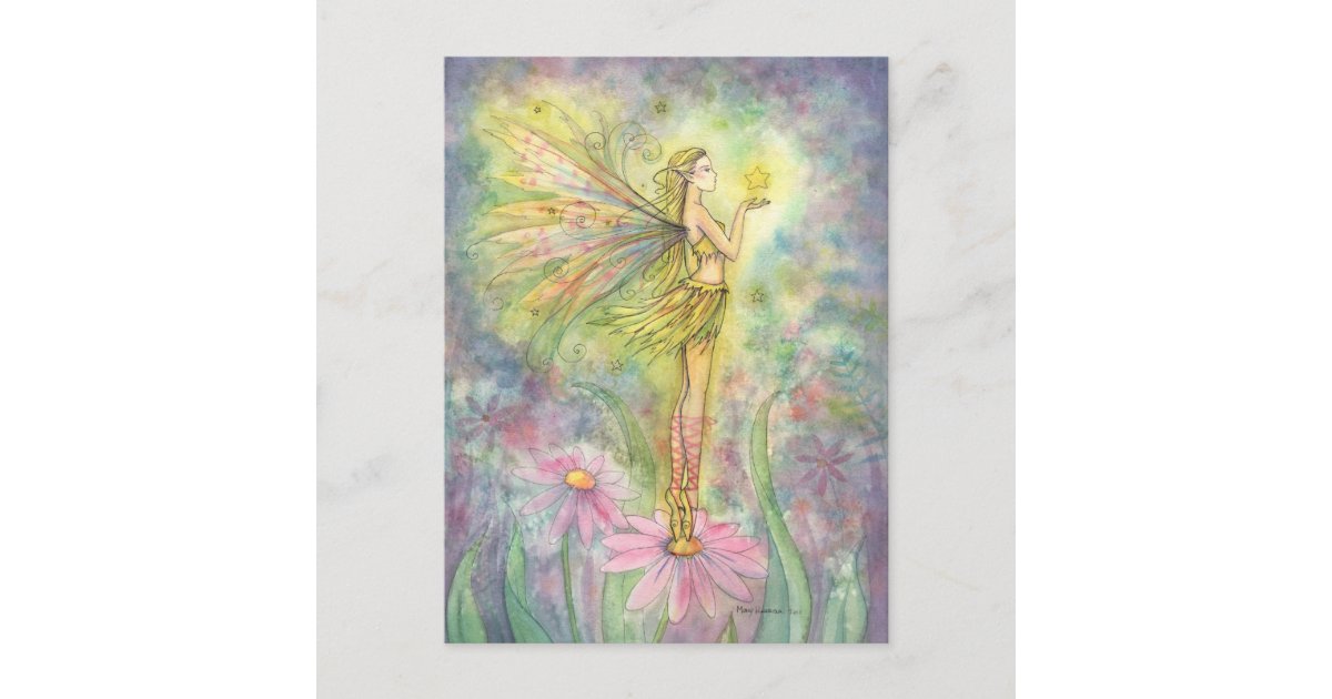 Golden Star Fairy Postcard | Zazzle