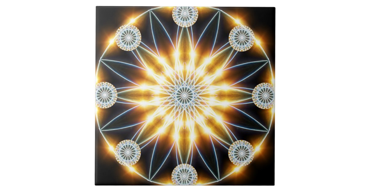 Golden Star Mandala Ceramic Tile | Zazzle