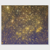 Golden Stars Confetti Celestial Firmament Green Wrapping Paper | Zazzle
