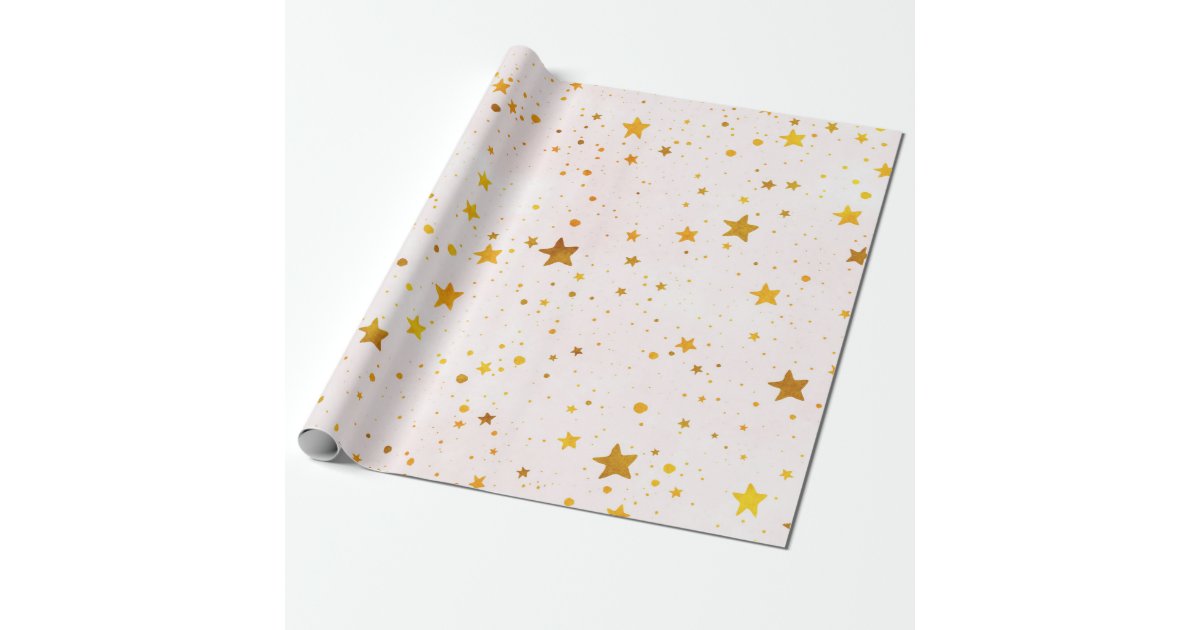 Golden Stars Wrapping Paper | Zazzle