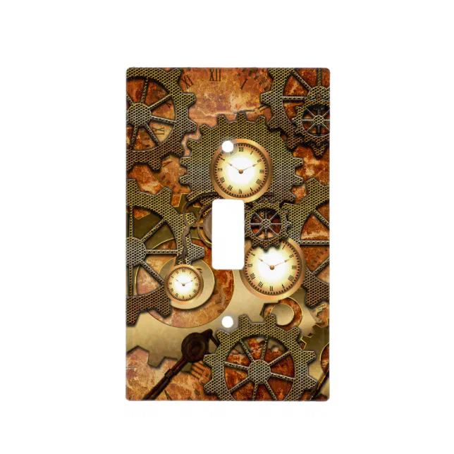 Golden steampunk light switch cover | Zazzle