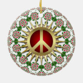 Golden Sun Peace Sign Holiday Ornament | Zazzle