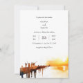 Golden Sundown Sky Pier Fishing Art Beach Wedding Invitation | Zazzle