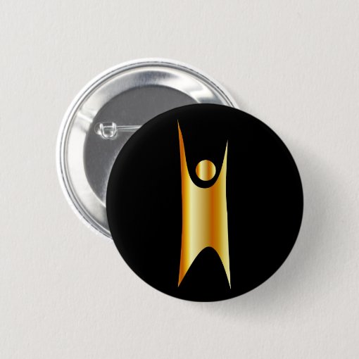 Golden symbol of Humanism Button | Zazzle