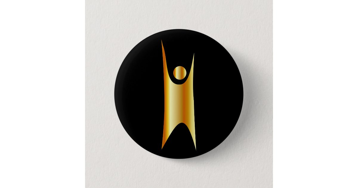 Golden symbol of Humanism Button | Zazzle