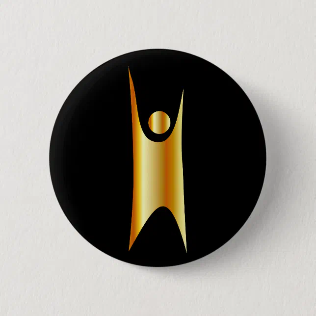 Golden symbol of Humanism Button | Zazzle