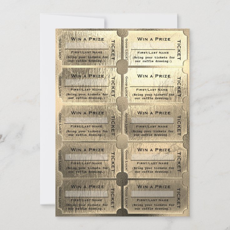 Golden Tickets Raffle Drawing | Zazzle