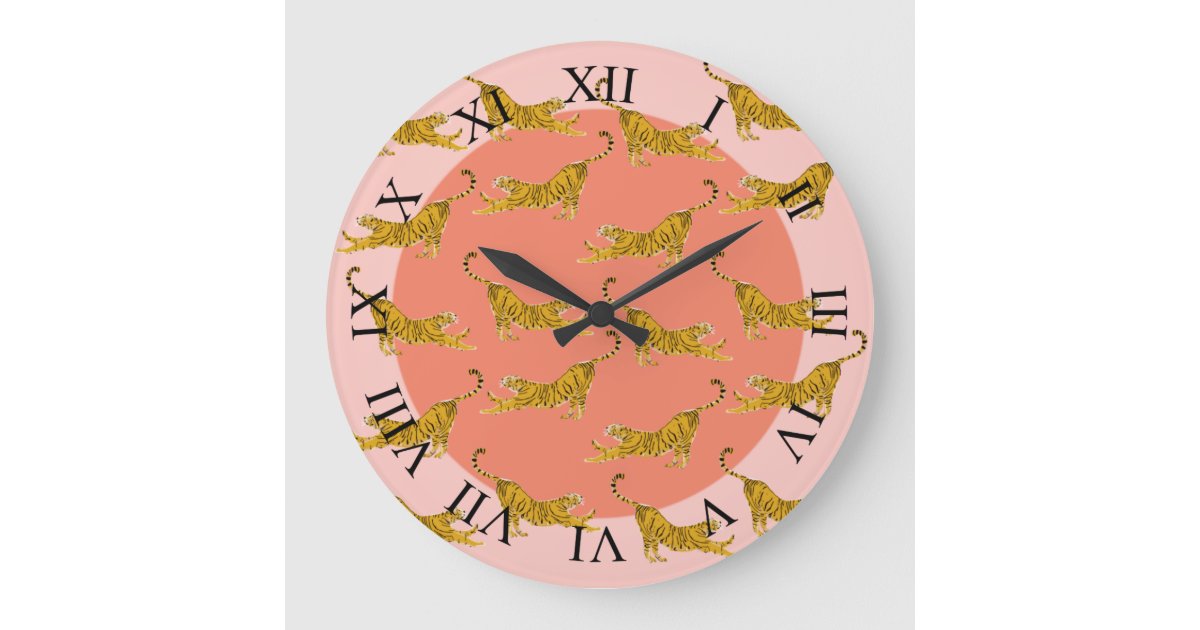 Golden Tigers custom Large Clock | Zazzle