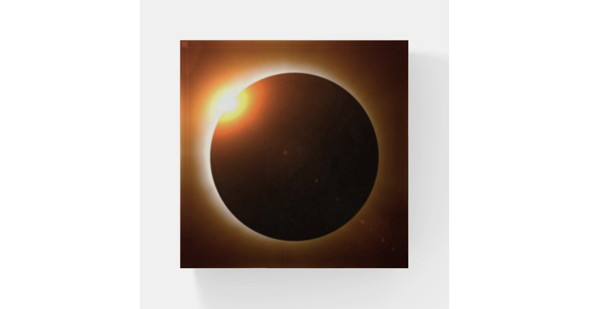 Golden Total Solar Eclipse Paperweight | Zazzle
