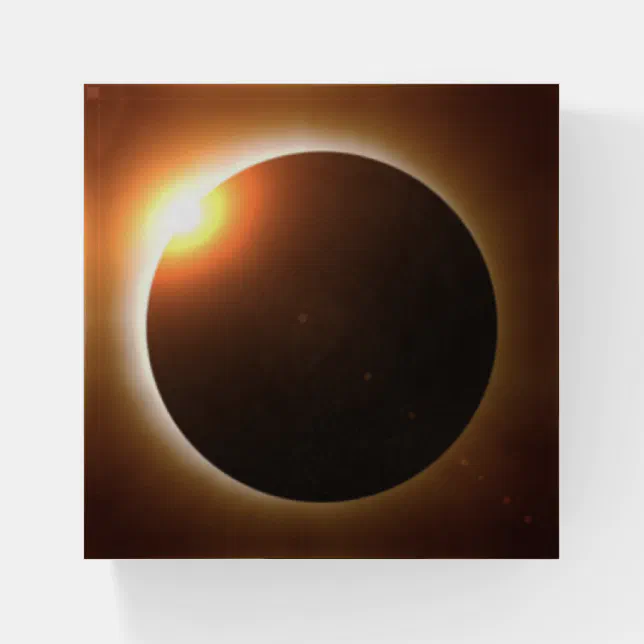 Golden Total Solar Eclipse Paperweight | Zazzle