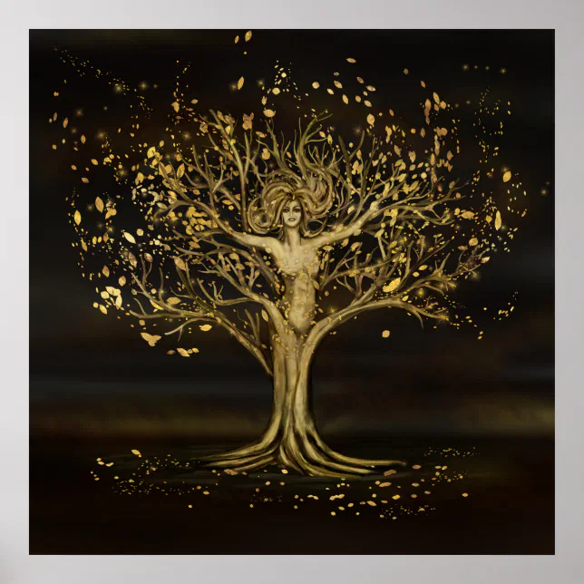 Golden Tree Goddess Poster | Zazzle